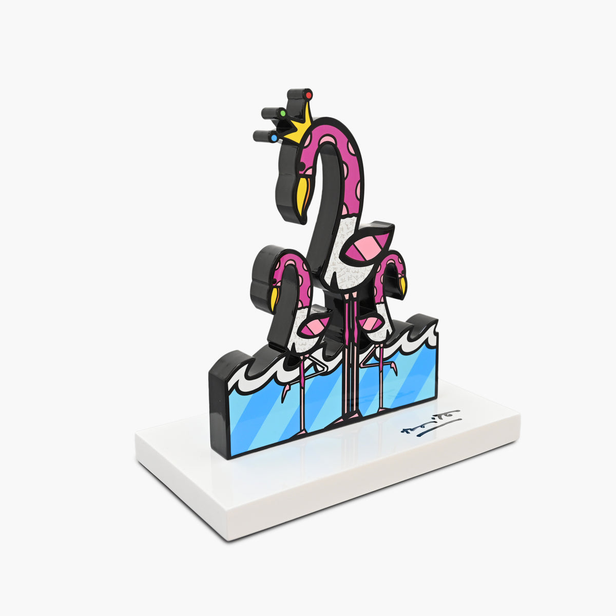 Flamingos (White Base) Fine Art Sculpture – Limited Edition Hand Signed ...