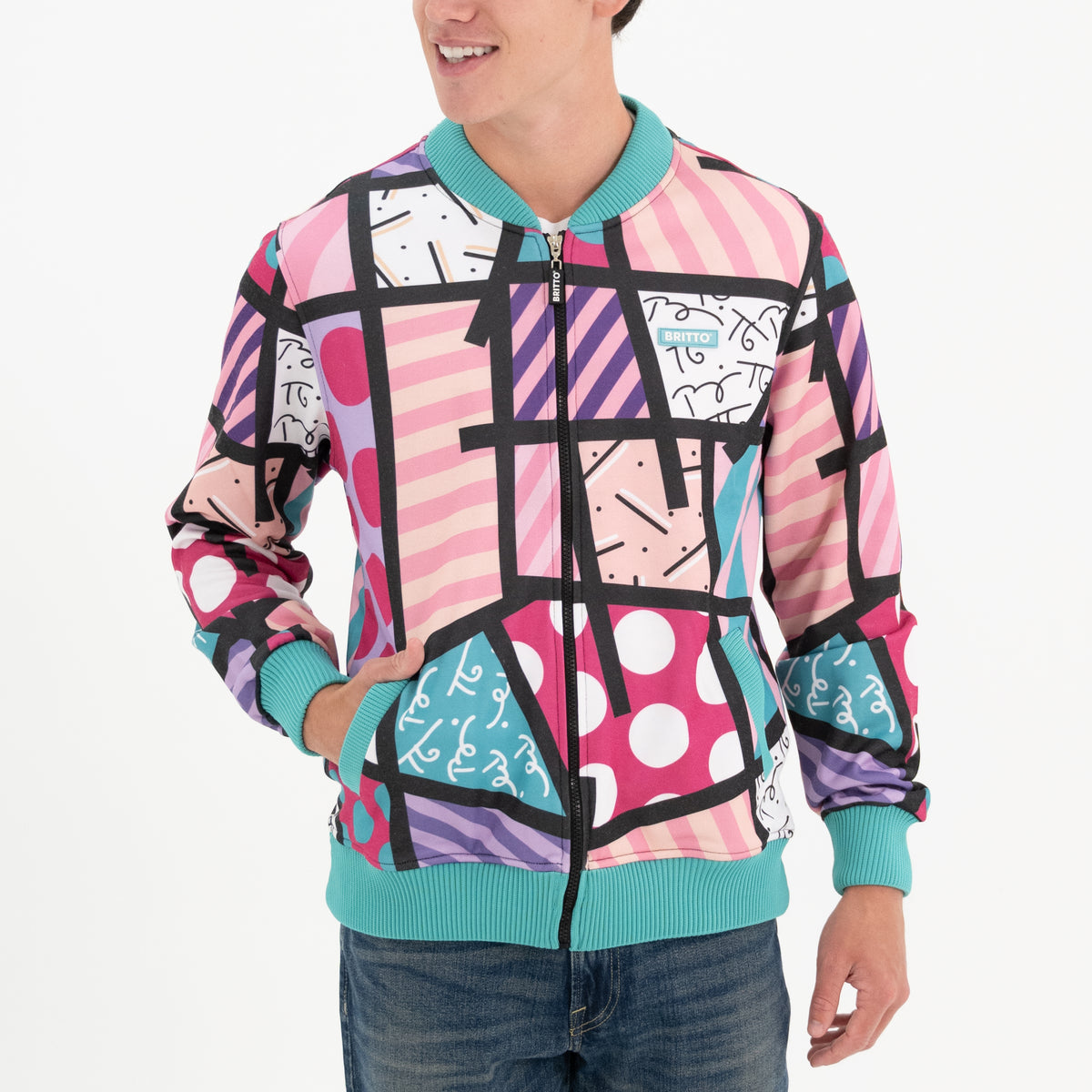 BRITTO® Bomber Jacket - PINK LANDSCAPE – Shop Britto