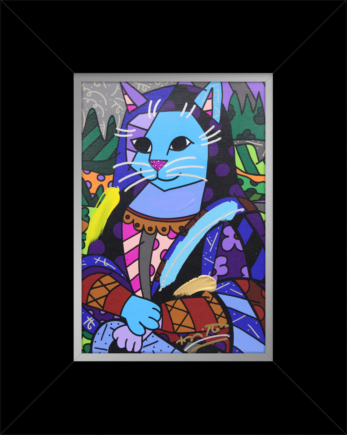 mona lisa cat coloring page