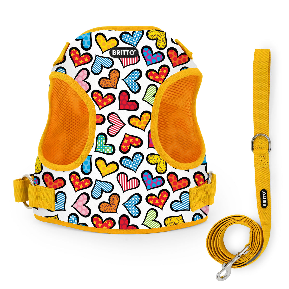 BRITTO® PET Small Dog Harness and Leash - Hearts – Shop Britto